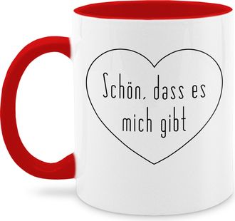 Shirtracer Tasse Tassen 325ml - Statement Sprüche - Schön, dass es mich gibt Geschenk Beste Freundin für den Freund - 325 ml - Rot - freundschaftstasse spruchtas
