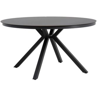 Sweeek Runder Gartentisch &Oslash;140 cm aus Aluminium und Glas f&uuml;r 6 Personen