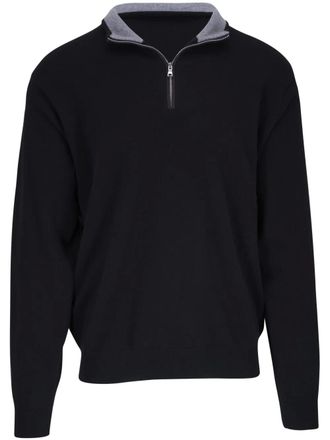 Peter Millar pull à col contrastant - Noir