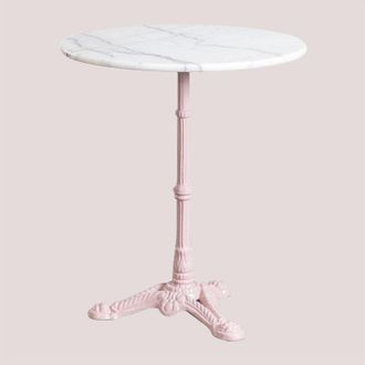 Sklum Sklum - Runder Bartisch aus Moka-Marmor Zuckerwatte-Rose &Oslash;60 cm