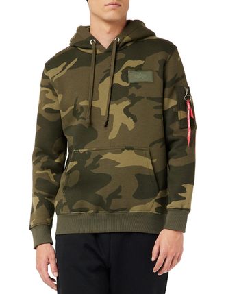 Alpha Industries Alpha Industries Back Print Hoody Camo Kapuzensweat f&uuml;r Herren Olive Camo