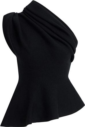 Khaite Femme, Tops, Noir, Taille: 40 FR Haut sans manches en laine mérinos noir asymétrique