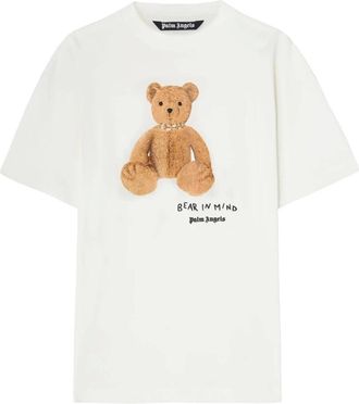 Palm Angels Homme, Tops, Blanc, Taille: M T-shirt Bear in Mind