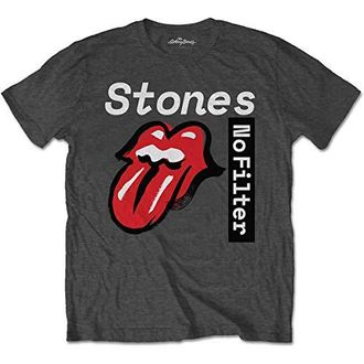 THE ROLLING STONES Rolling Stones The No Filter Text T-Shirt, Gris, L Homme