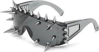 Generic Neon Rebel Abat-jour &agrave; pointes avec d&eacute;coration clout&eacute;e Grand verre Style punk audacieux Protection UVA UVB Parfait pour les soir&eacute;es et &eacute;v&eacute;nements