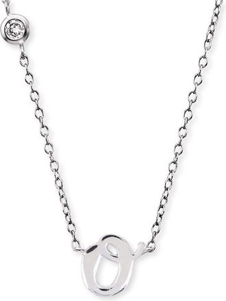 Engelsrufer Halskette aus Sterling Silber mit Anhänger Buchstabe O - besetzt mit einem Zirkonia Stein - in zwei Längen verstellbar - Länge: 44cm