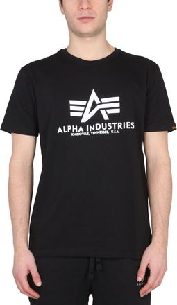 Alpha Industries Logo Cotton T-Shirt - Black