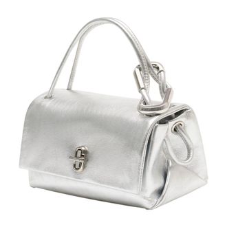 Marc Jacobs Womens Top Handle Bag Silver Cowhide