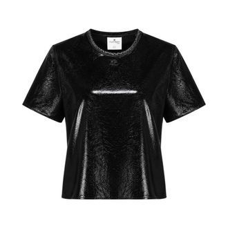 Courr&egrave;ges Ss T-Shirt - - Tops - Damen - Schwarzk - XS