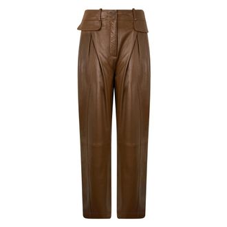 Alberta Ferretti Lederhose - - Trousers - Damen - Braun - XL