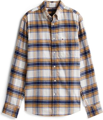 Tommy Hilfiger Softes Flanellhemd Hero mit Tartanmuster und Button Down-Kragen in