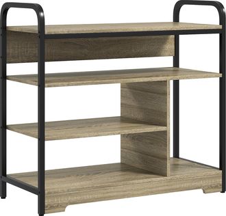 HOMCOM Schuhschrank mit 4 Ebenen, Schuhregal, Metallrahmen - 70 x 30 x 65 cm, schwarz