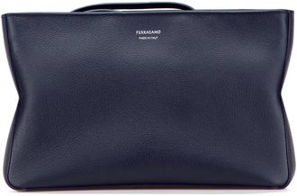 Ferragamo Clutches - Leather Soft Pouch - Gr. unisize - in Blau - f&uuml;r Damen