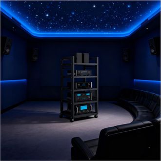 Generic HiFi-Racks, 5-stufig, 100 cm Hoch, Schrankm&ouml;bel for Stereoanlagen, Bewegliches Eck-TV-Center, AV-Komponenten-Aufbewahrungsturm, Audio-Video-Regaleinhe