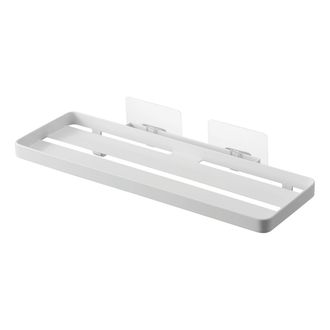 Yamazaki Tableware 5397 TOWER Klebehaken-Sanit&auml;rtablett, wei&szlig;, Stahl/Silikon, minimalistisch, 30 x 11.5 x 4.7(excluding film hook) cm