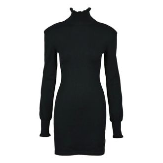 Sportmax Femme, Robes, Noir, Taille: 36 FR Robe en Laine et Soie Leandro