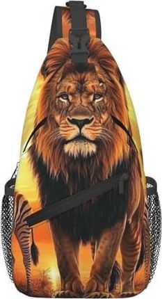 Generic Sac &agrave; dos &agrave; bandouli&egrave;re motif lion girafe z&egrave;bre sac &agrave; dos de voyage pour homme sac &agrave; dos de randonn&eacute;e