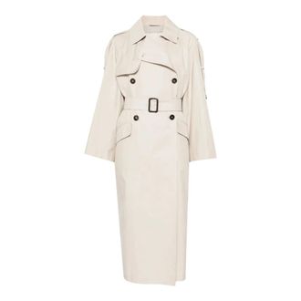 Max Mara Mtcdelfin 251 Zweireihiger Mantel mit G&uuml;rtel - - Coats - Damen - Beige - S