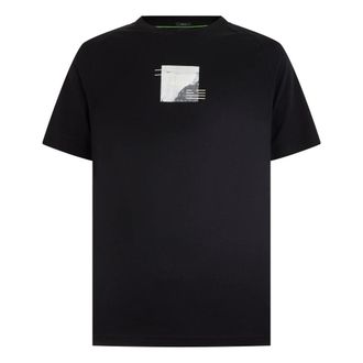 HUGO BOSS Homme, Tops, Noir, Taille: 2XL T-shirt en coton avec imprim&eacute;