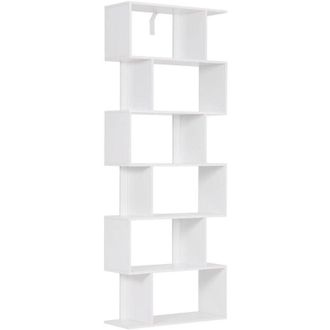 Woltu B&uuml;cherregal 6 Ebenen, Standregal zum Ausstellen, Regal freistehend, f&uuml;r Wohnzimmer Schlafzimmer B&uuml;ro, modern, Wei&szlig;, 60x160x23,5 cm - Woltu