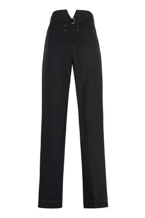 Maison Margiela Womens Wool Straight Trousers Black