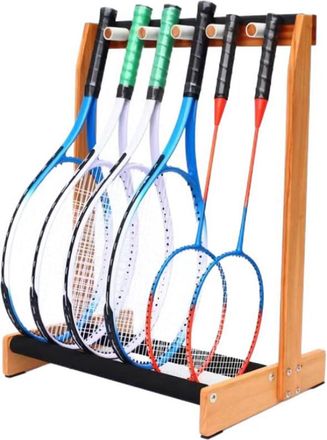 Generic Aufbewahrungsregal for Tennisschl&auml;ger, Badmintonschl&auml;gerhalter Aus Holz, Organizer for Sportger&auml;te Mit Schwammschutz, Tragf&auml;higkeit 30 Kg(66x35x36cm)