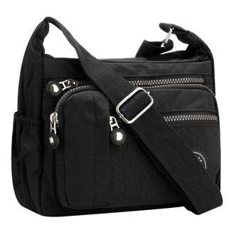 YYW L&auml;ssige Umh&auml;ngetasche f&uuml;r Damen, mit mehreren Taschen, Reisetasche, Kuriertasche, Handtasche f&uuml;r Shopping, Wandern, den t&auml;glichen Gebrauch, Schwarz, E