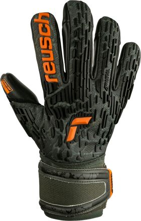 Reusch Attrakt Freegel Finger Support Torwarthandschuhe gruenorangeschwarz, 10 Herren