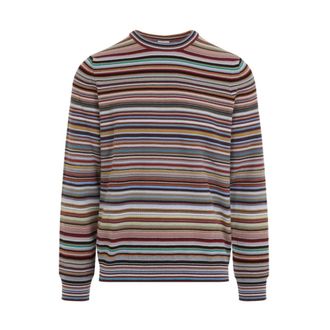 Paul Smith Gestreifter Pullover mit Rundhalsausschnitt - - Knitwear - Herren - Mehrfarbig - XL