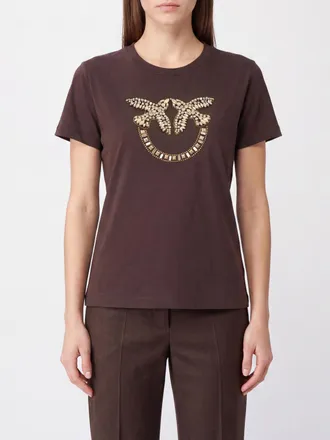 Pinko T-shirt en coton coupe slim avec logo Love Birds orn&eacute; de strass