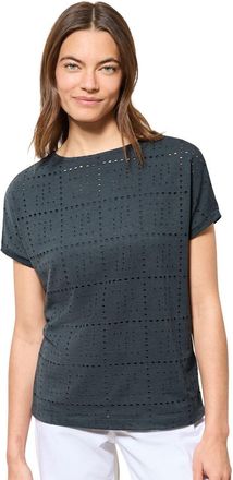 Cecil Damen T-Shirt mit Lochmuster