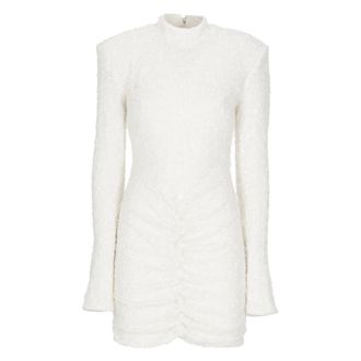Rotate Rotate Birger Christensen, Femme, Robes, Blanc, Taille: 38 FR Sequin Long Sleeve Mini Dress