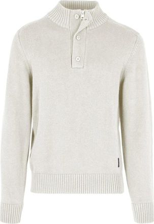 Bomboogie Homme, Pulls, Blanc, Taille: XL Pull &agrave; Col Montant avec Boutons
