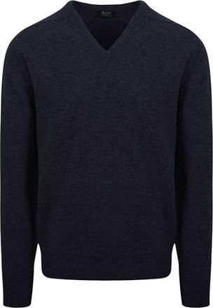 William Lockie Pull Lambswool V Midnight Navy - Taille M - Homme - V&ecirc;tements - Regular Fit - 7092 HF V-Neck DF 3 Midnight Mix, Donker Blue, Bleu