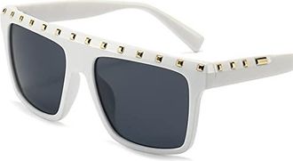 Generic Lunettes de soleil carrées décoratives en métal pour hommes et femmes pour les vacances en plein air (couleur : F, taille : moyen) 2026