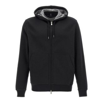 Brunello Cucinelli Baumwollmischung Hoodie - - Sweatshirts & Hoodies - Herren - Schwarzk - M