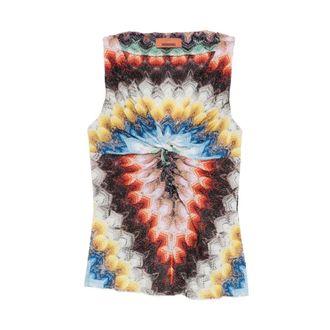Missoni Femme, Tops, Multicolore, Taille: 38 FR Haut &agrave; motif chevrons et d&eacute;tail torsad&eacute;