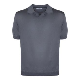 KANGRA Homme, Tops, Gris, Taille: L Polo en m&eacute;lange de soie et de coton