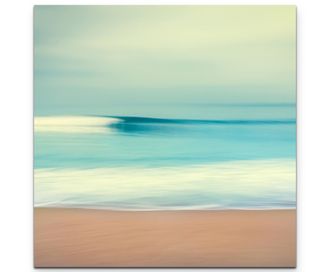 Paul Sinus Art Leinwandbilder | Bilder Leinwand 60x60cm Strand mit Blick auf das weite Meer