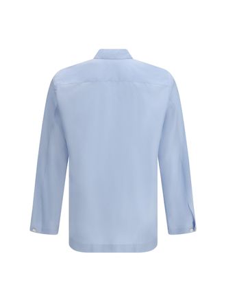 Umit Benan Mens Havana Shirt Light Blue Silk