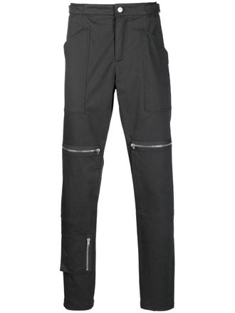 Moschino pantalon coupe slim &agrave; chevrons - Gris