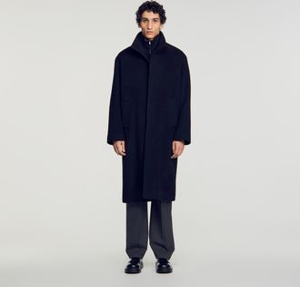 Sandro Manteau long en laine et cachemire