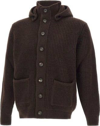 FILIPPO DE LAURENTIIS Homme, Pulls, Brun, Taille: XL Cardigan en Tricot à Col Roulé