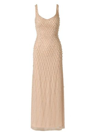 Adrianna Papell Abendkleid Bead Mesh Long Dress Meerjungfrauenkleid mit Rautenperlenverzierung