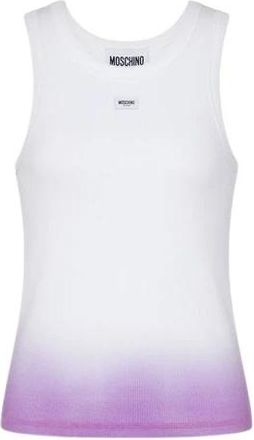 Moschino Homme, Tops, Blanc, Taille: XS Top c&ocirc;tel&eacute; avec &eacute;cusson logo