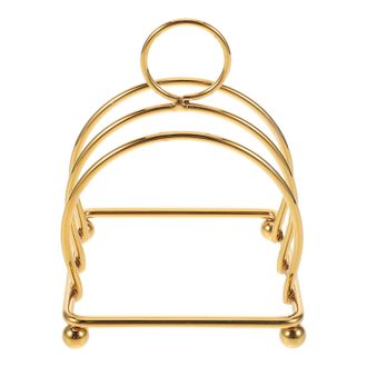 Artibetter FUNOMOCYA Edelstahl Brotregal Vertikal Toastständer Multifunktional für Sandwiches Pancakes Toastscheiben Platzsparend Robustes Küchenregal Goldfarben