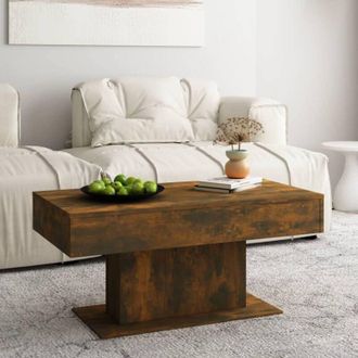 vidaXL Table basse Ch&ecirc;ne fum&eacute; 96x50x45 cm Bois ding&eacute;nierie