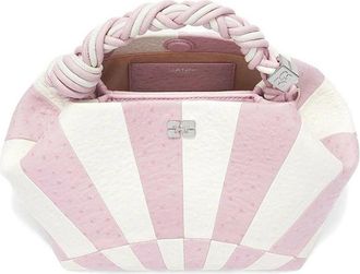 Ganni Ostrich-Effect Calf Leather Shoulder Bag - Pink