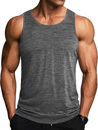 Magcomsen D&eacute;bardeur Homme Sport Tee Shirt sans Manche S&eacute;chage Rapide Respirant Marcel Homme Muscle Gym Gilets