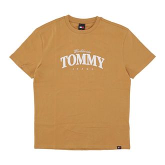Tommy Hilfiger Homme, Tops, Brun, Taille: XL Varsity Luxe Alchemy Yellow Tee